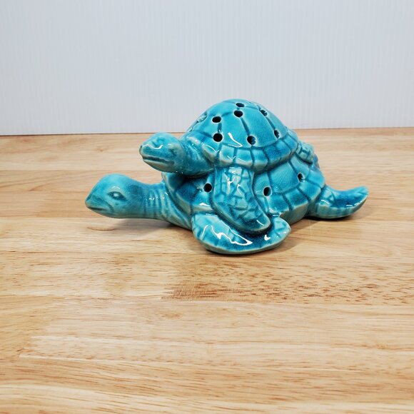 Source Unknown | Accents | Decorative Blue Porcelain Turtle And Baby ...
